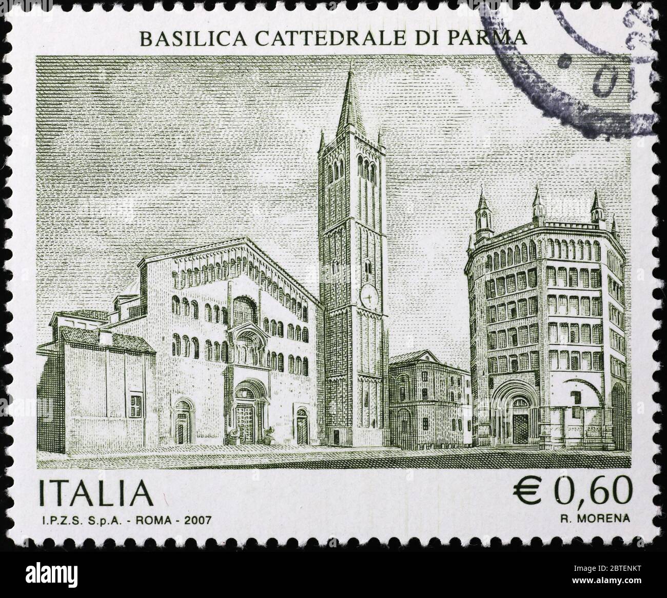 Cathedral of Parma on italian postage stamp Stock Photo - Alamy