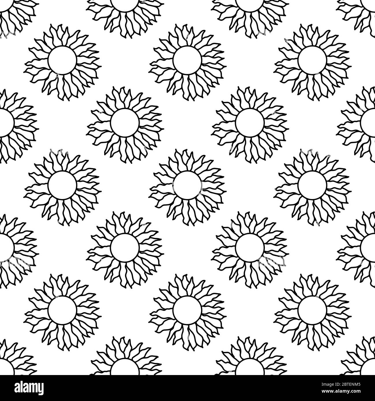 Seamless pattern made from doodle sun. Isolated on white background ...