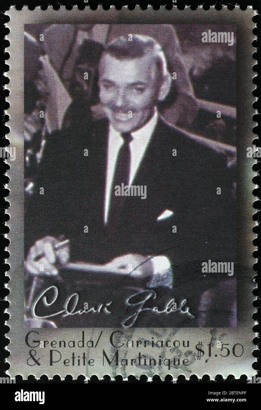 Clark Gable and his signature on postage stamp Stock Photo - Alamy