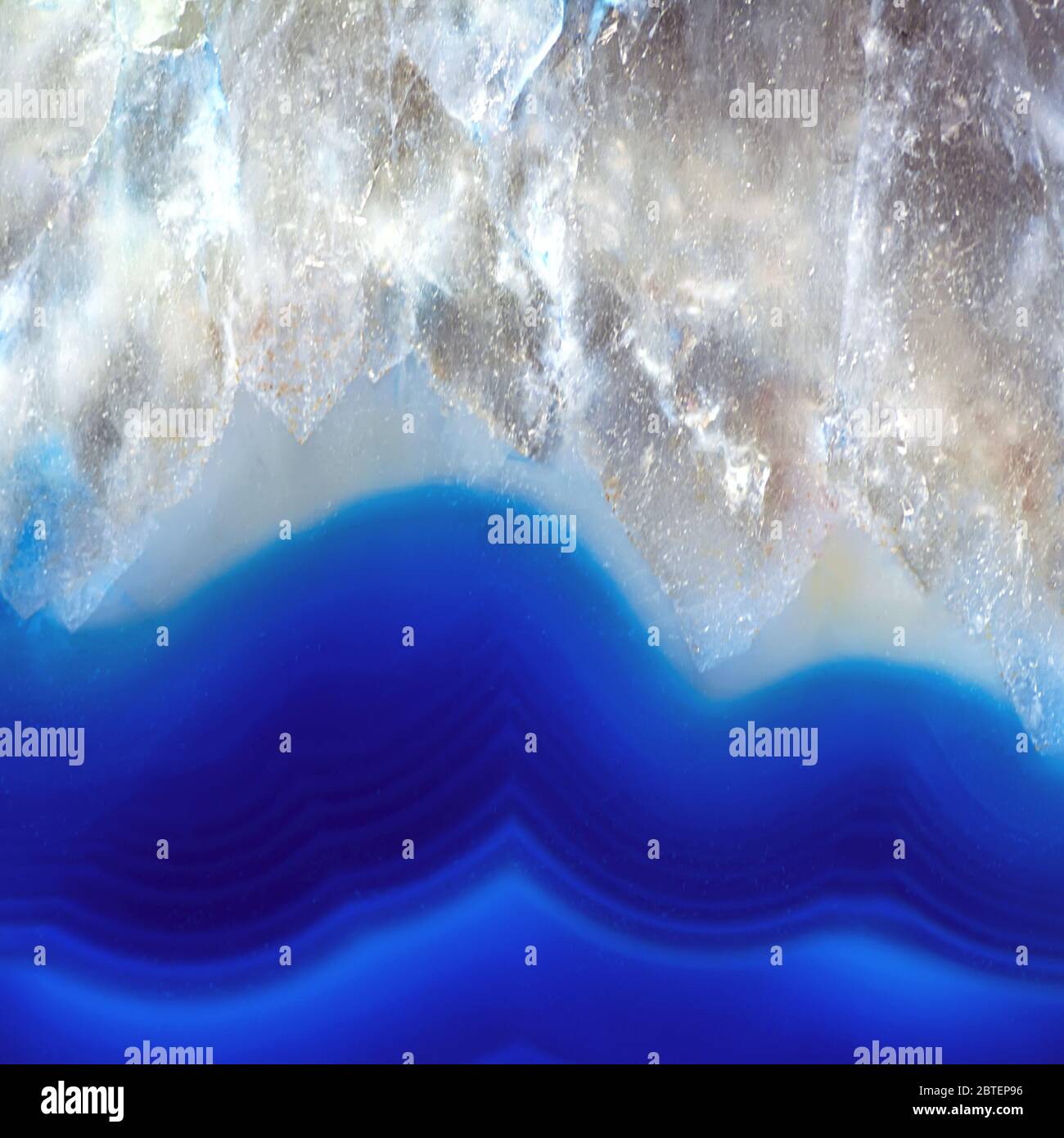 Decorative agate slab. Blue semi-precious stone. Abstract background ...