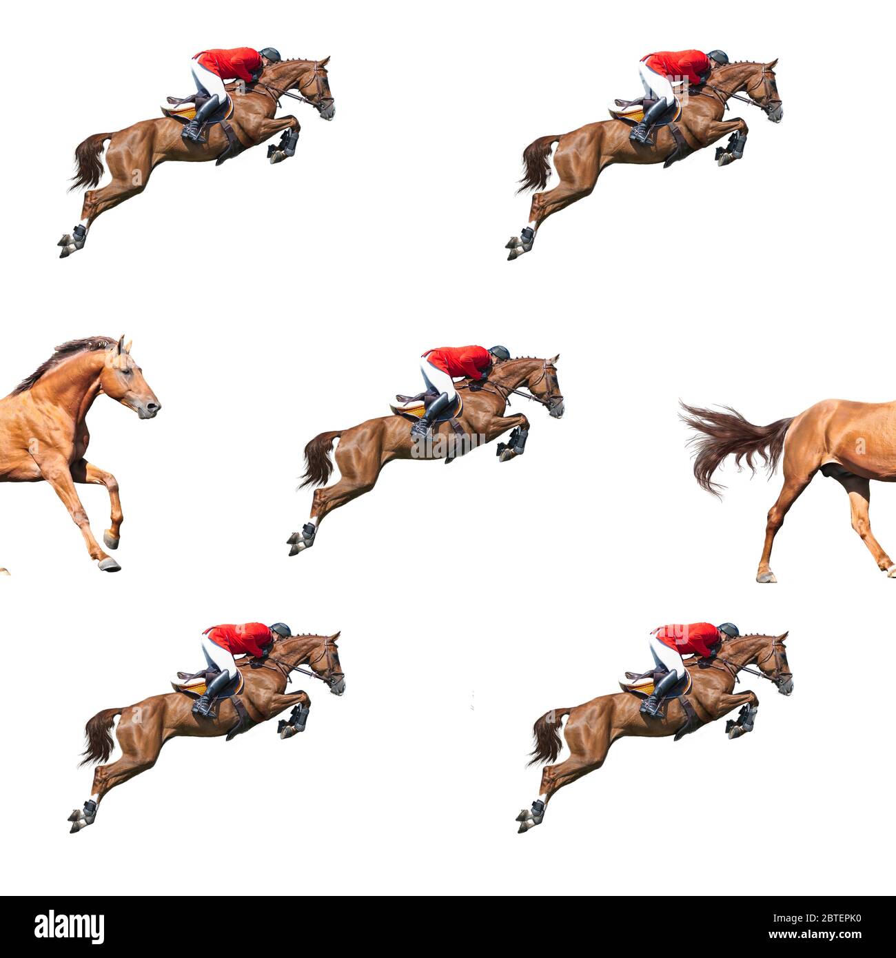 Seamless pattern photo red galloped horse creative illustration - photo ...