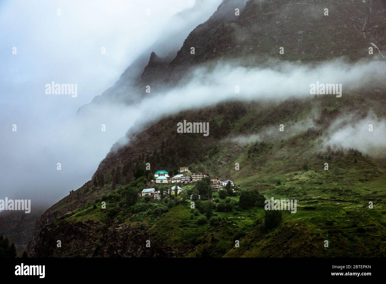 Manali, Himachal Pradesh / India - June, 2018 Human settlement ...