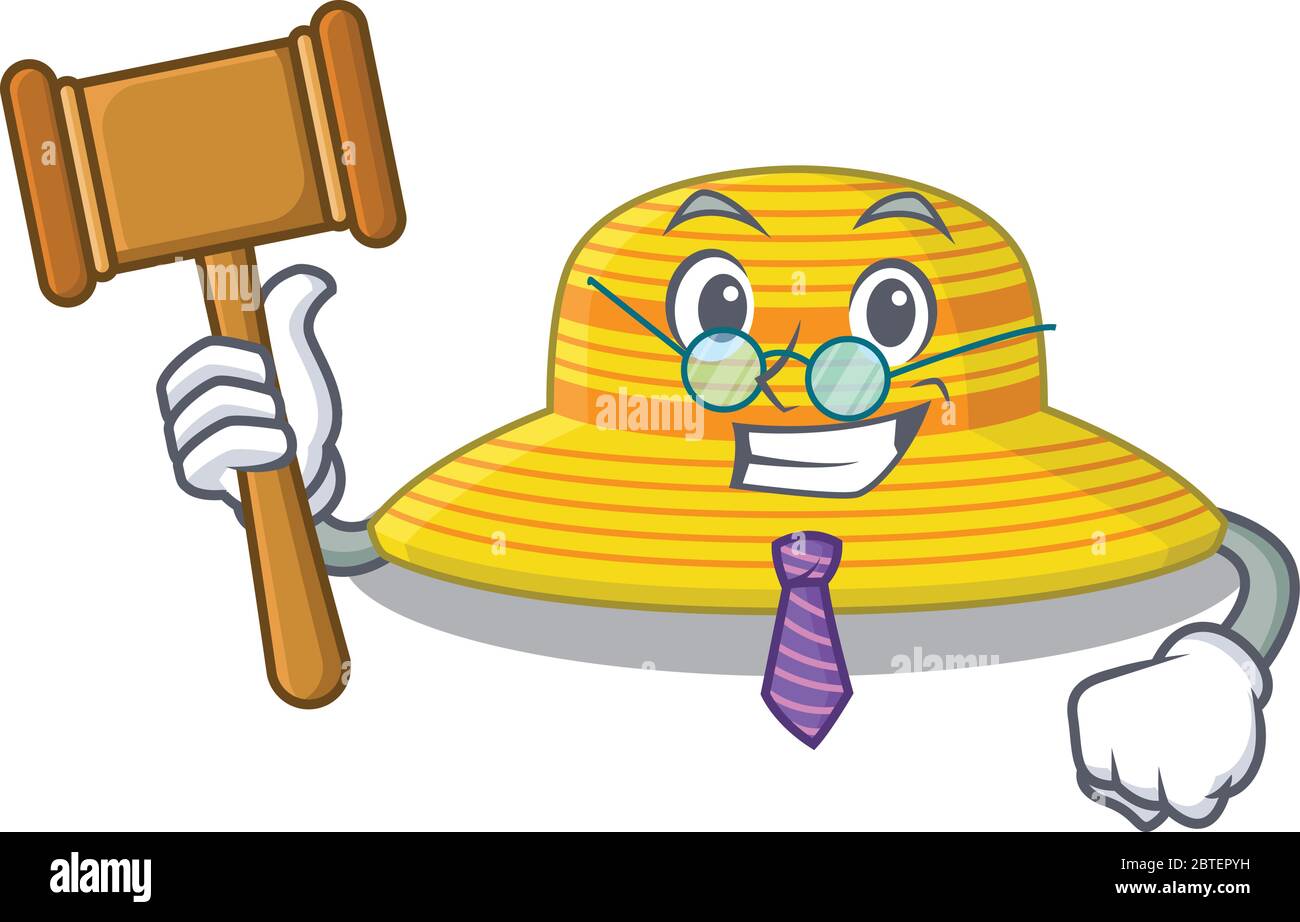 A wise judge of summer hat mascot design wearing glasses. Vector ...