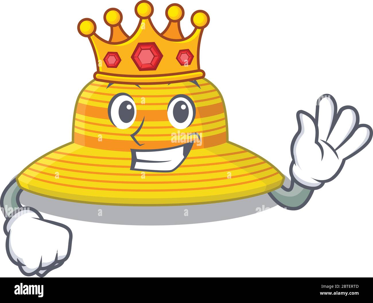 A Wise King of summer hat mascot design style with gold crown. Vector ...