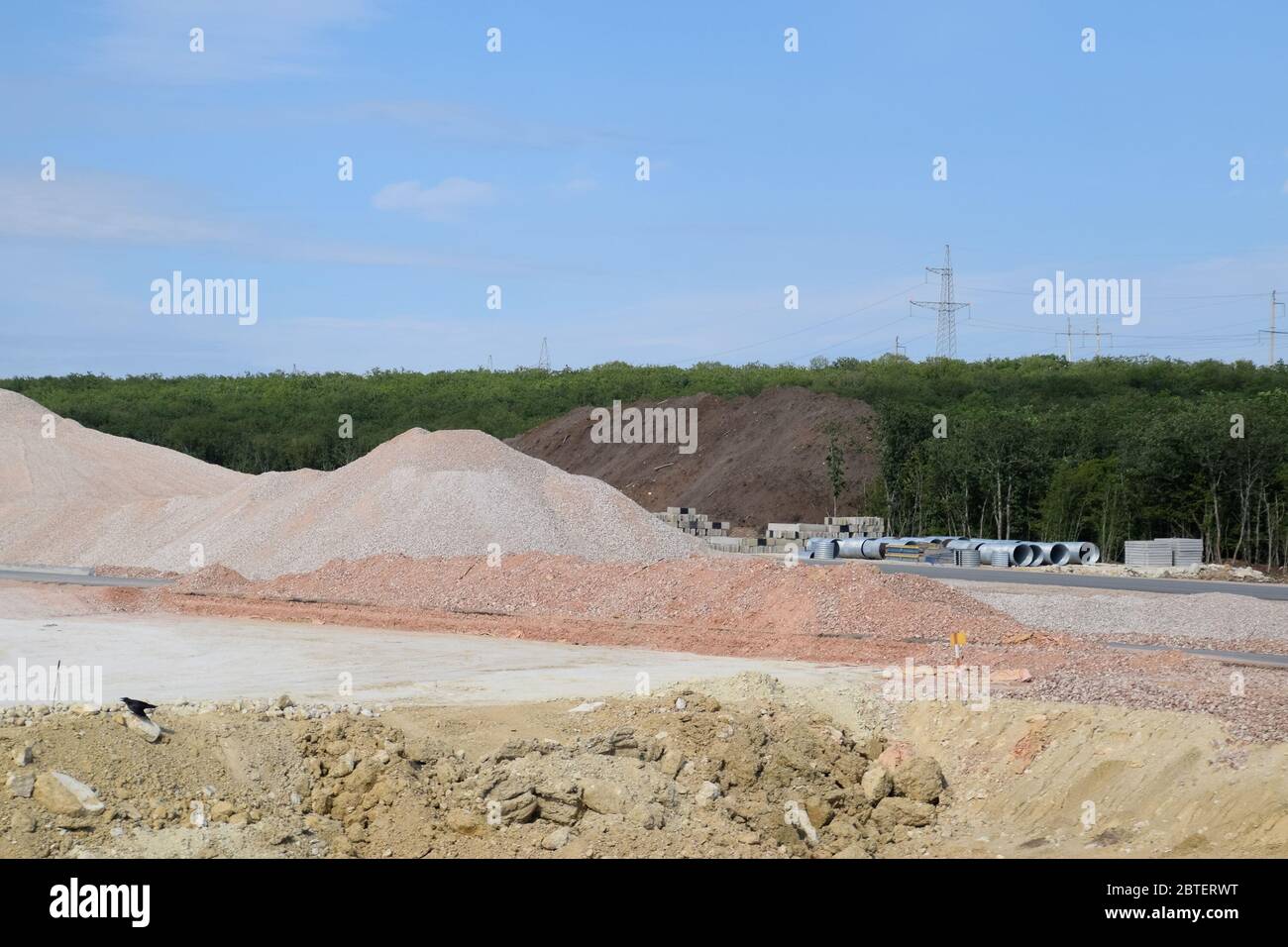 Construction of a new road and transport interchange. Work on ...