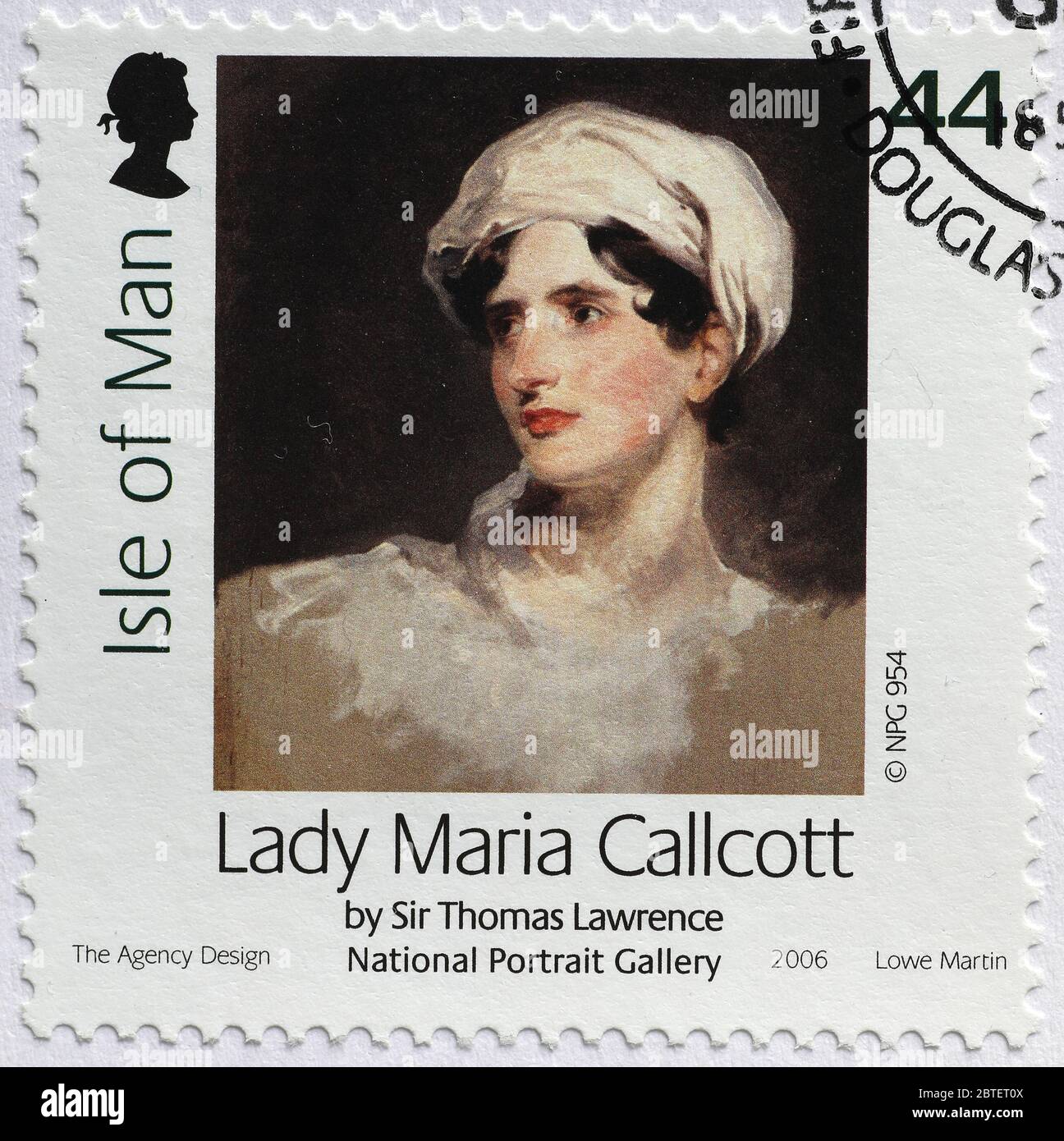 Portrait of Lady Maria Calcott on british postage stamp Stock Photo - Alamy