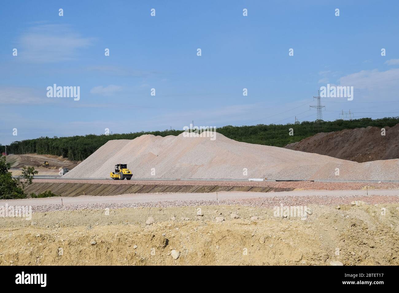 Construction of a new road and transport interchange. Work on ...