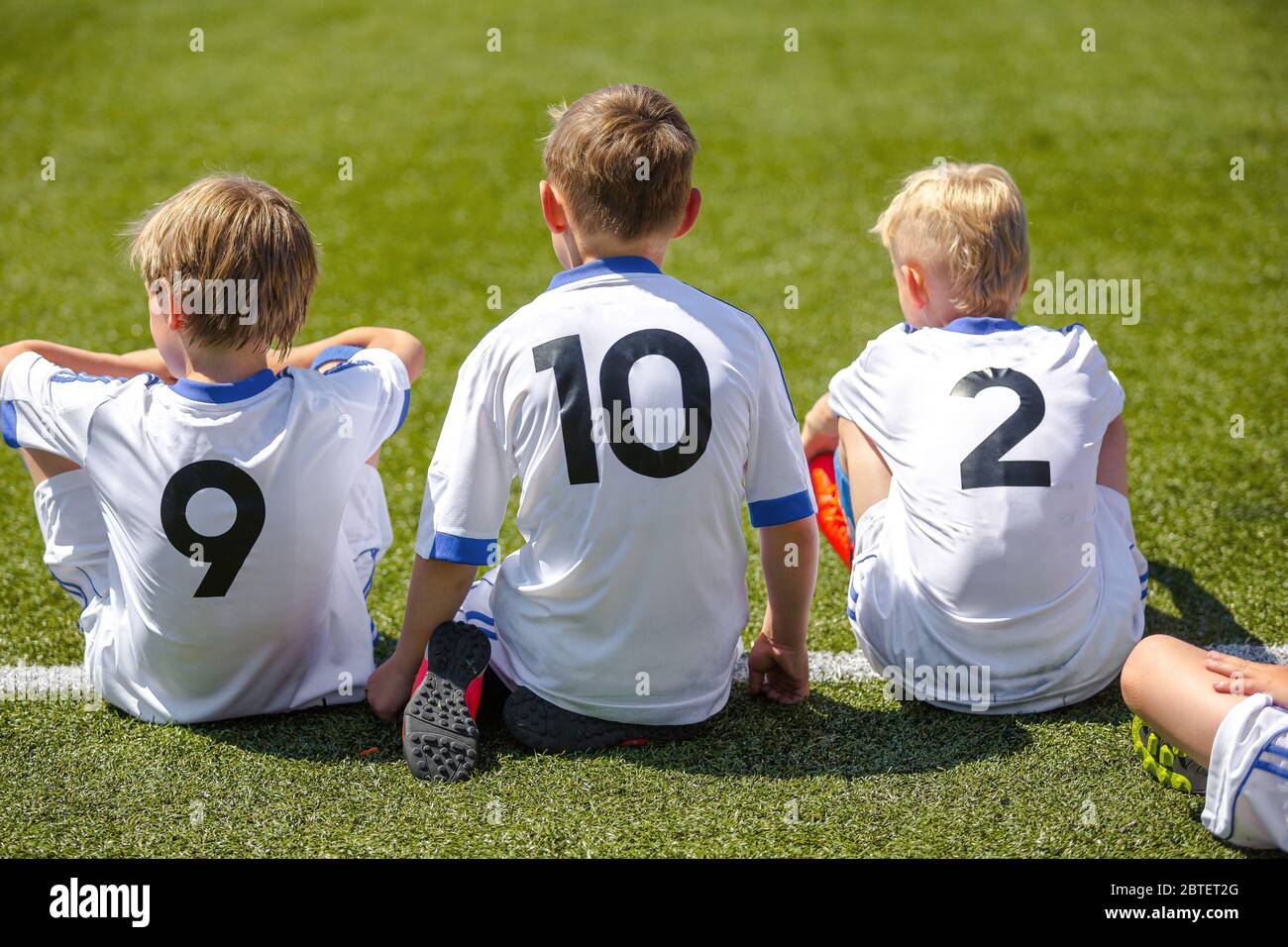 Children Friends on a Soccer Team. Group of Sporty Kids in a School ...