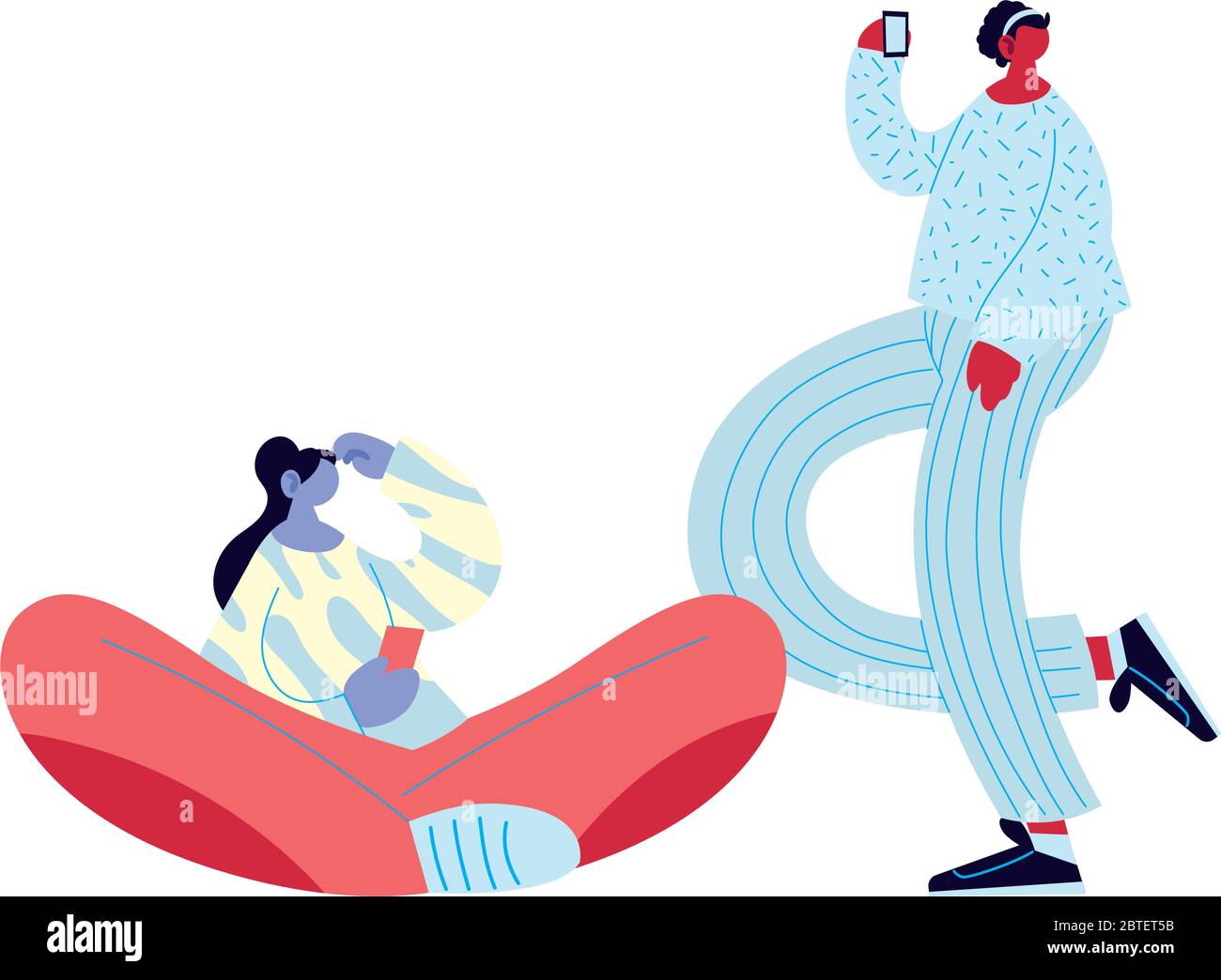 Women cartoons with smartphones chatting design, Message chat and ...