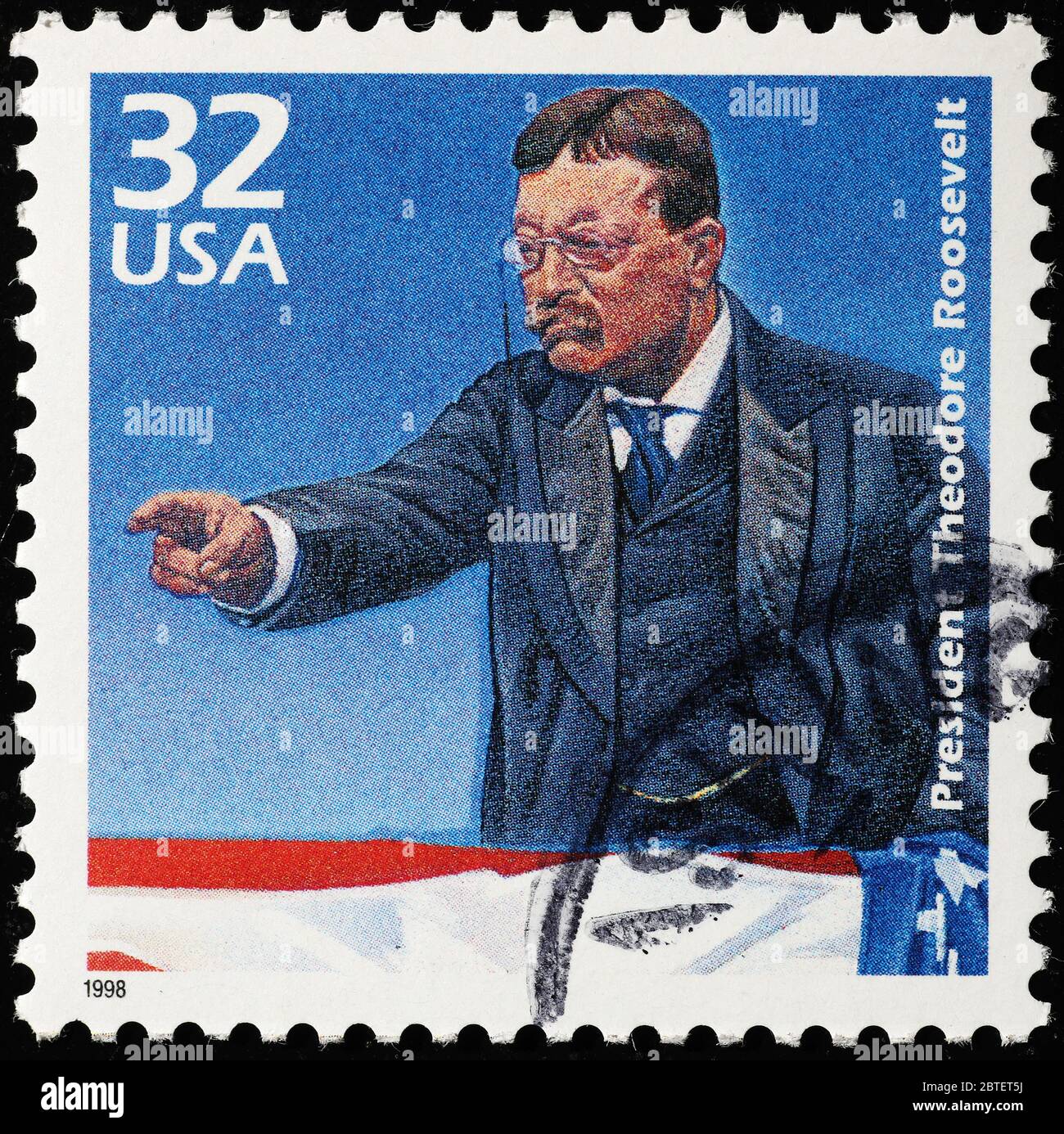 President Theodore Roosevelt celebrated on american stamp Stock Photo ...