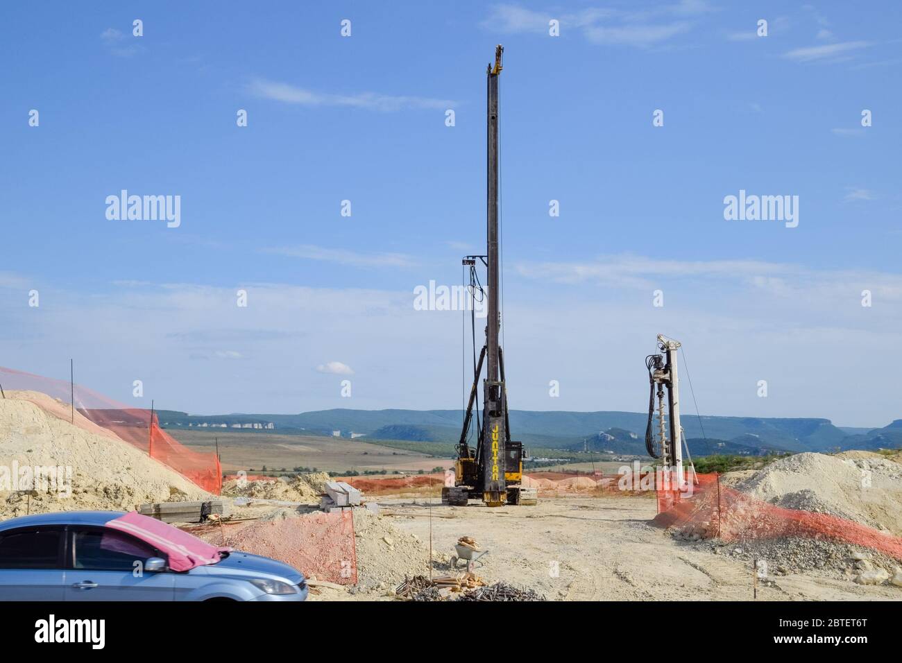 Construction of a new road and transport interchange. Work on ...