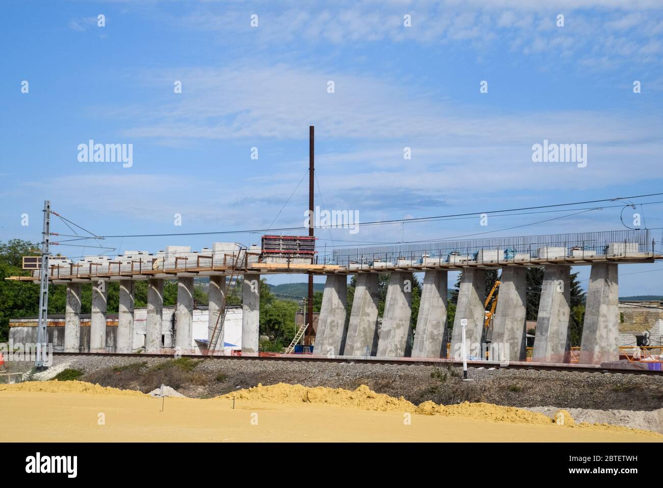 Construction of a new road and transport interchange. Work on ...