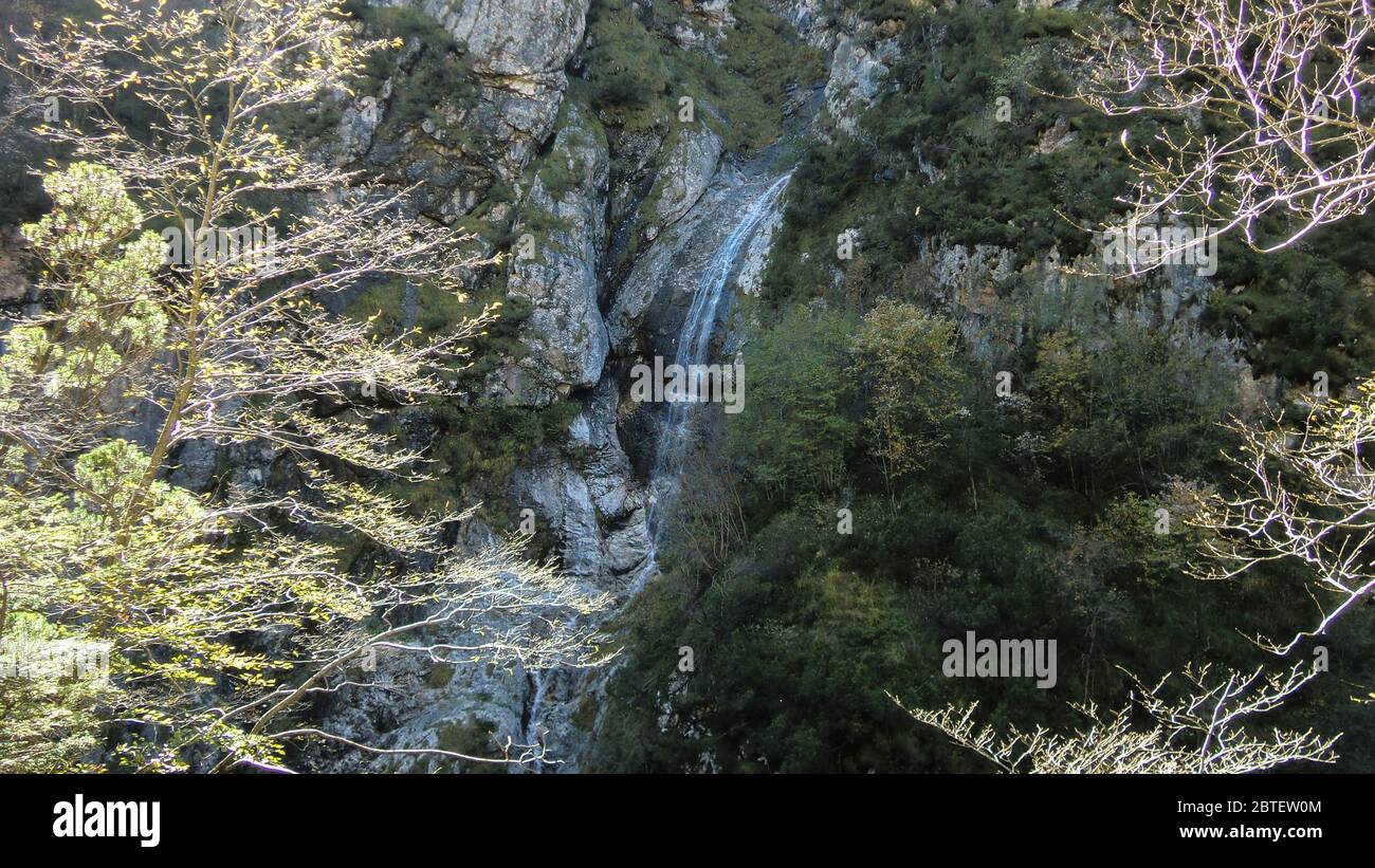 Waterfall on the dolomites Stock Photo - Alamy
