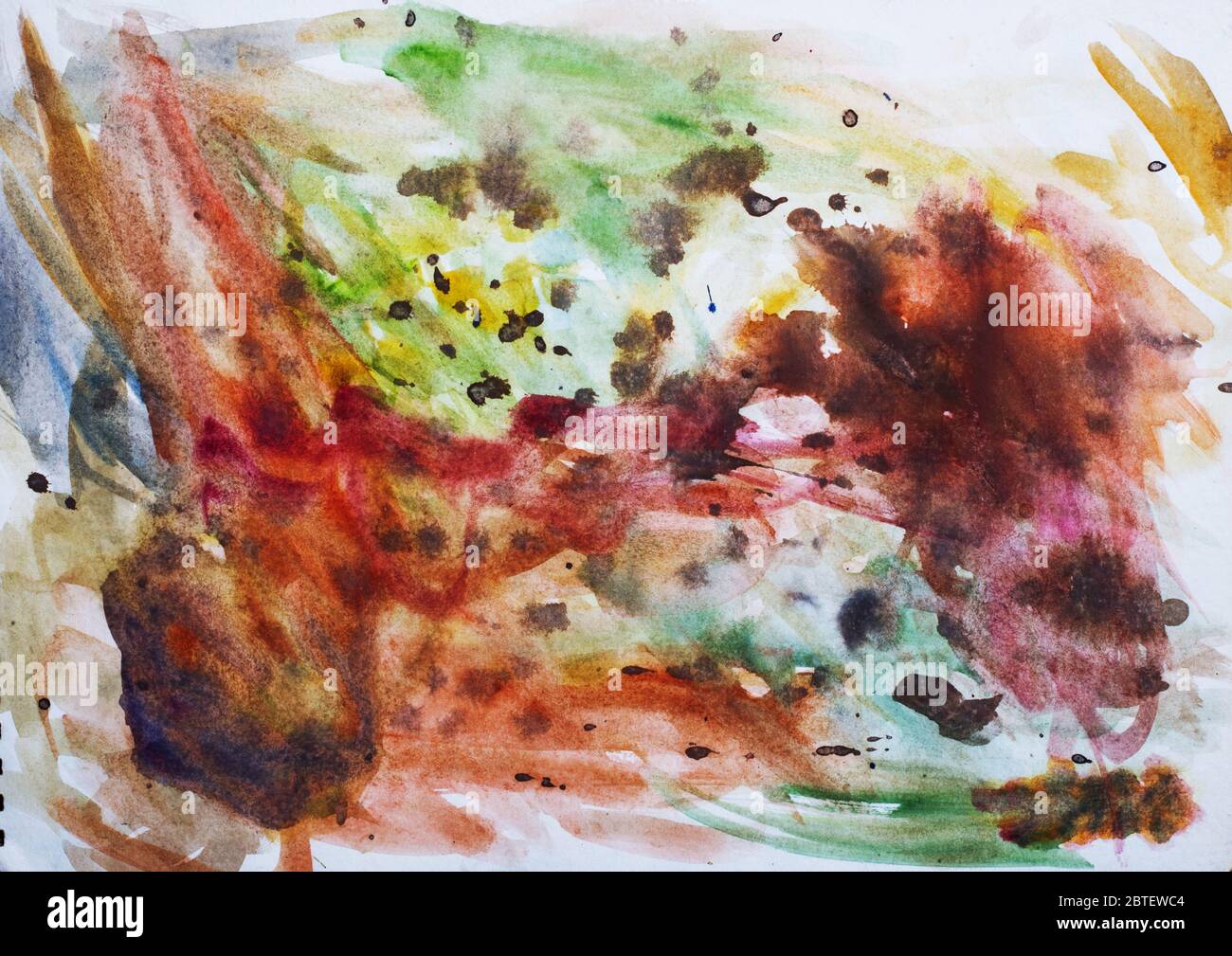 Abstract Water Color Pain Drop And Splash On A Paper - Different Colors ...