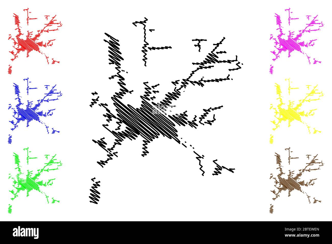 Cesena City (Italian Republic, Italy, Emilia-Romagna) map vector ...