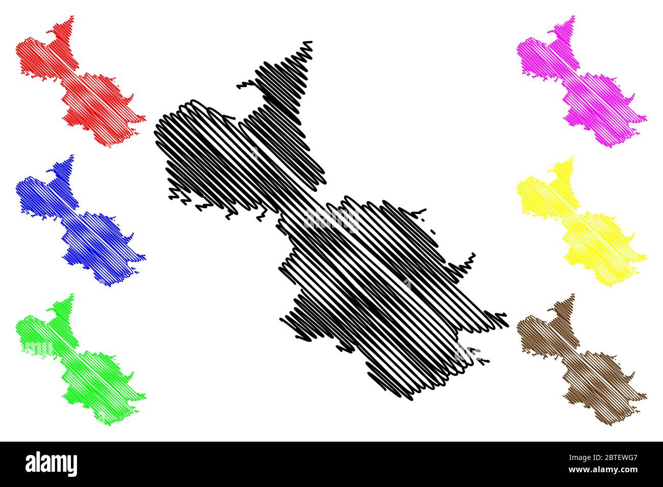 Bryansk City (Russian Federation, Russia) map vector illustration, scribble sketch City of ...