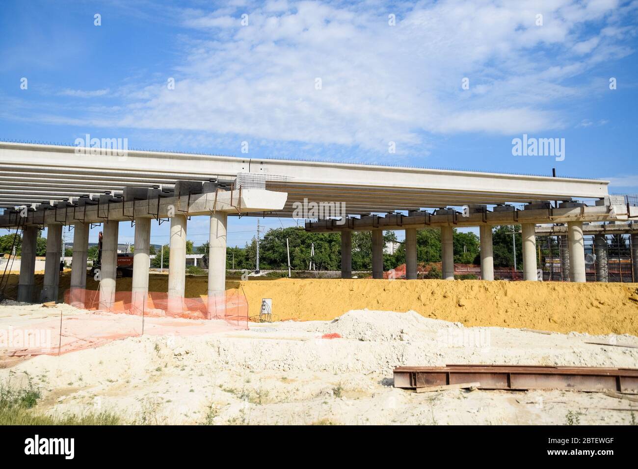Construction of a new road and transport interchange. Work on ...