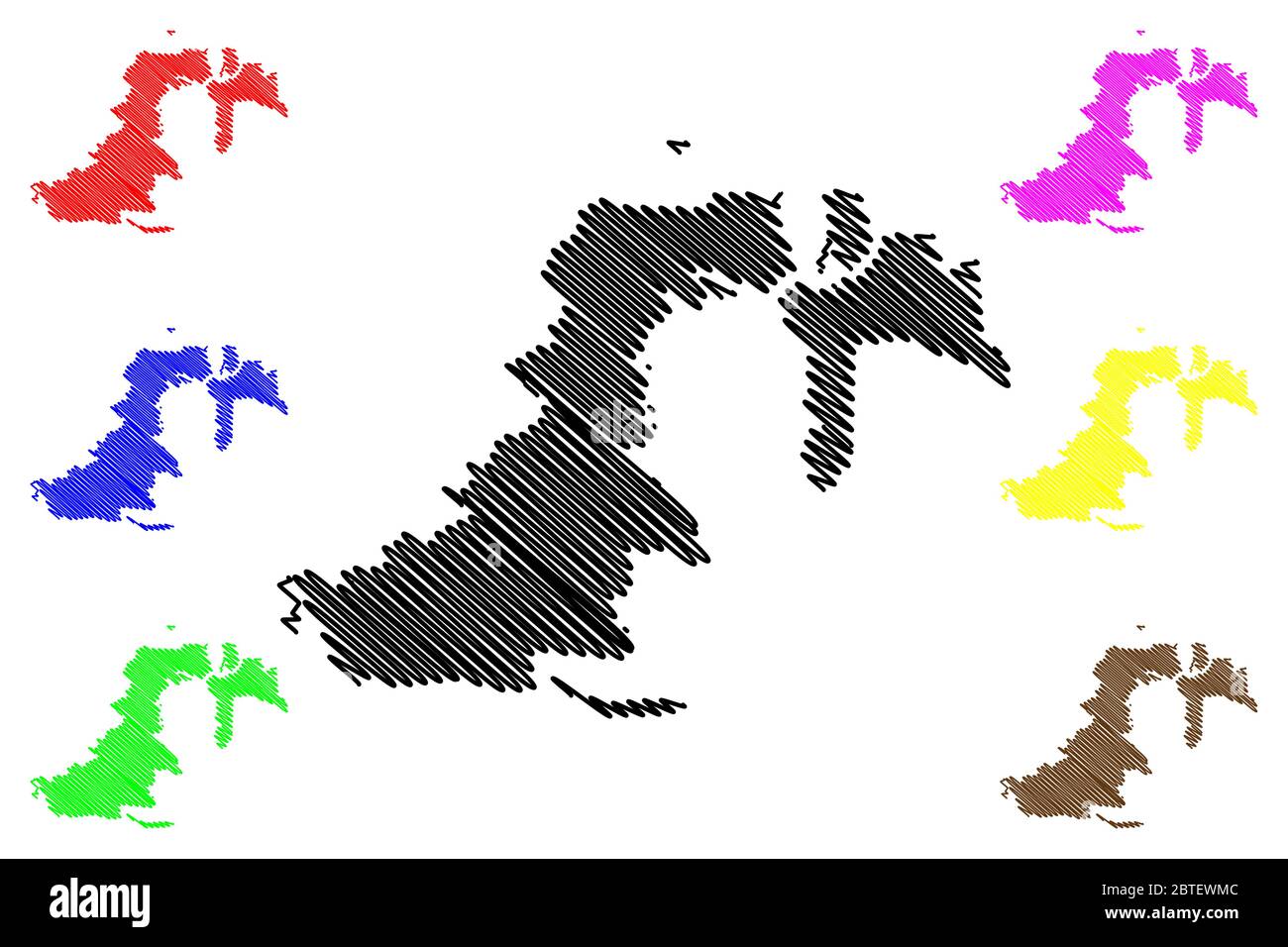 Bratsk City (Russian Federation, Russia, Irkutsk Oblast) map vector ...