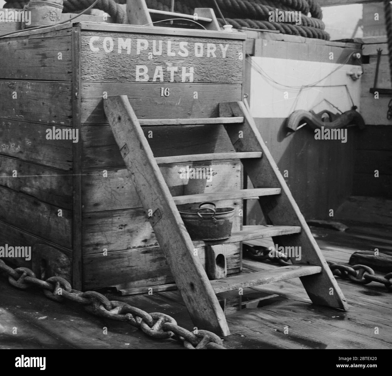 Compulsory Bath on the Convict Ship Success ca. 1910-1915 Stock Photo ...