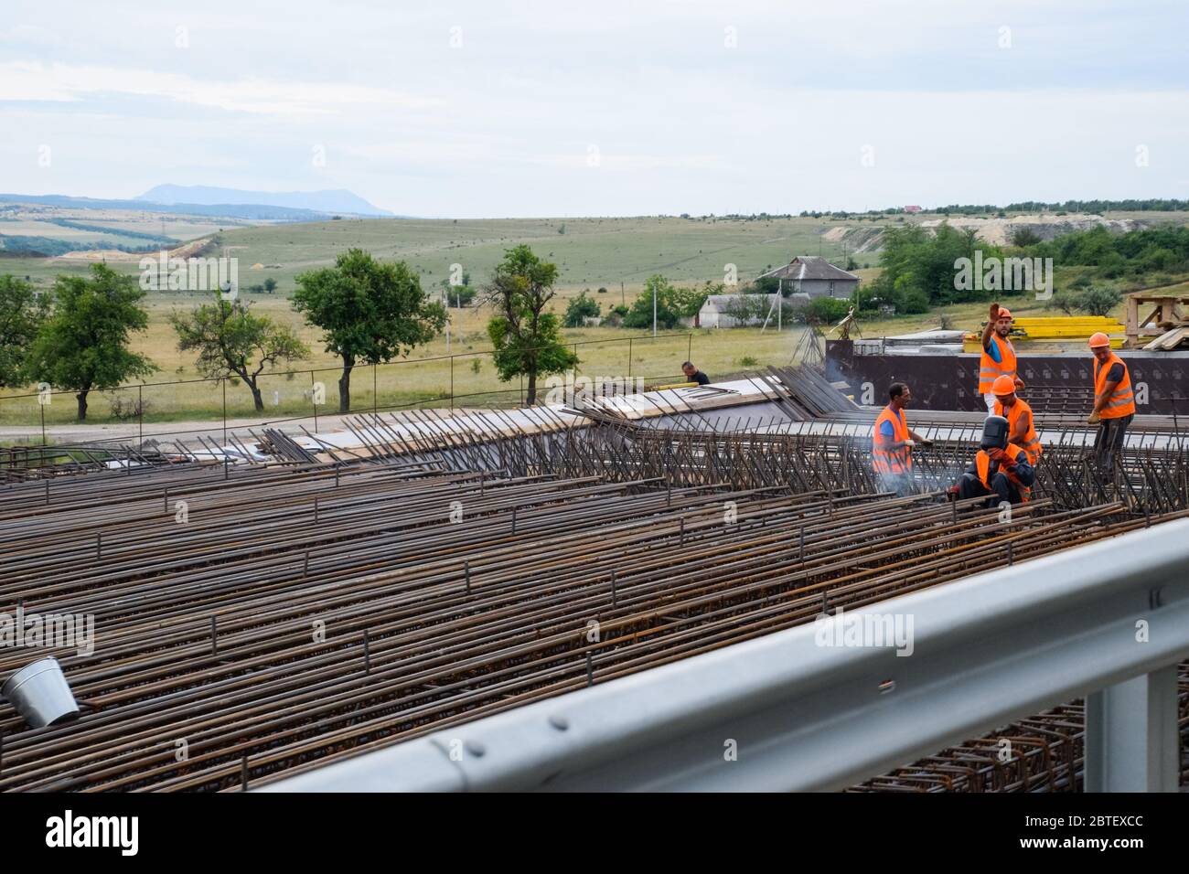 Construction of a new road and transport interchange. Work on ...