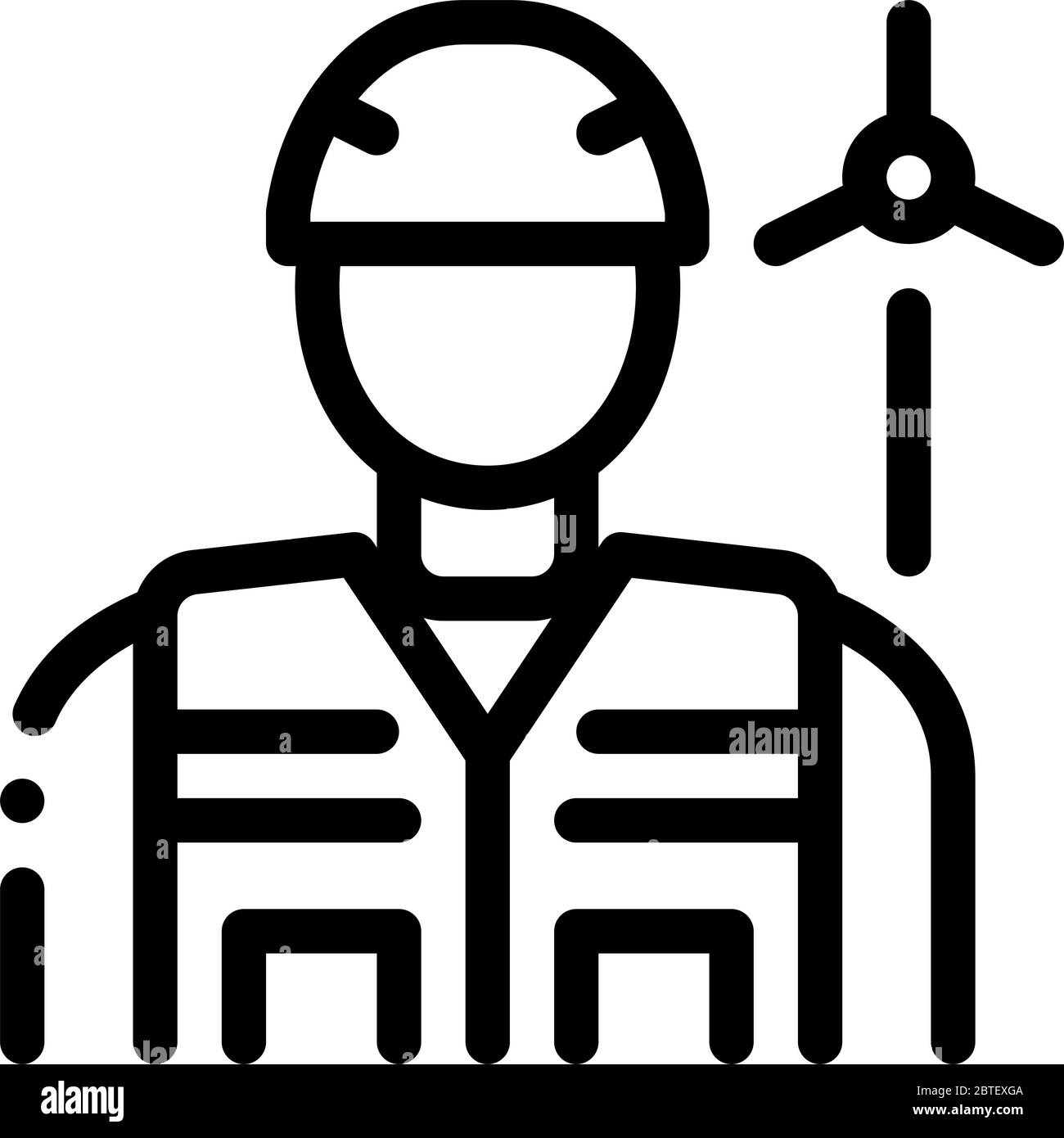 employee with protection wind energy technicians icon vector ...