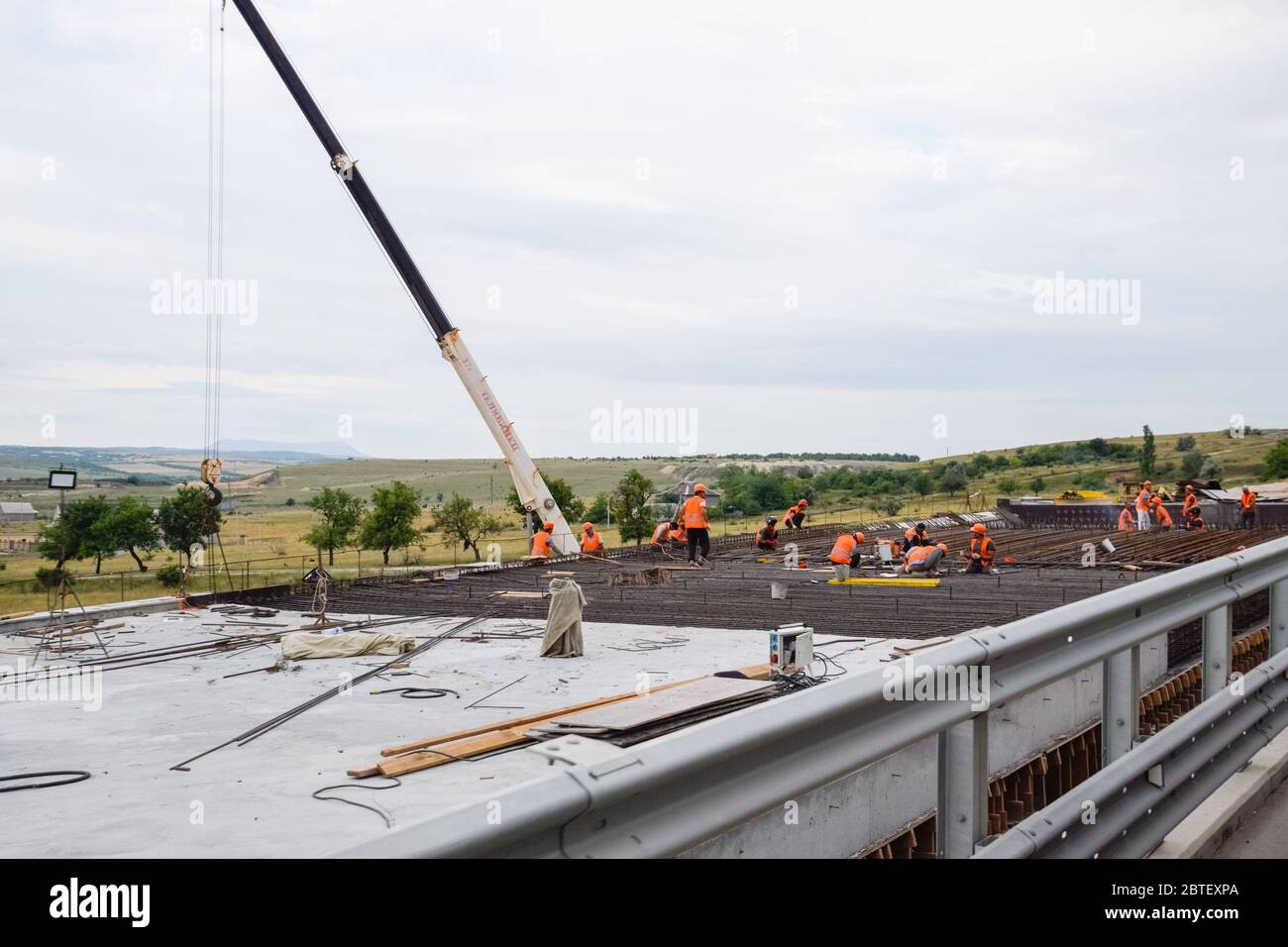 Construction of a new road and transport interchange. Work on ...