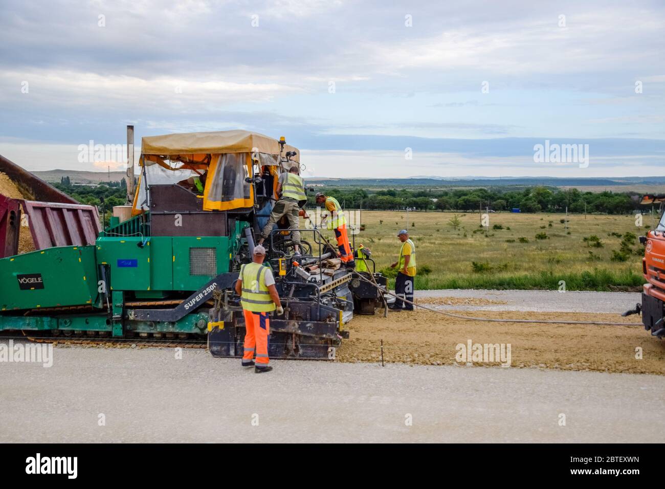 Construction of a new road and transport interchange. Work on ...