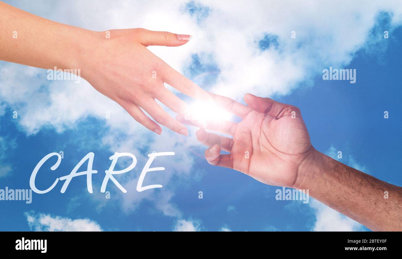 Help each other, world humanitarian aid concept Stock Photo - Alamy