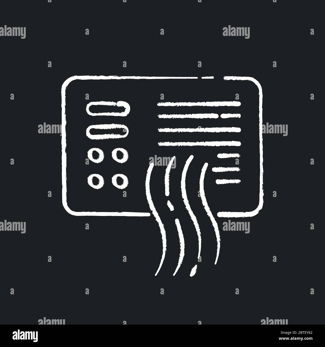 Air pollution sensor chalk white icon on black background Stock Vector ...
