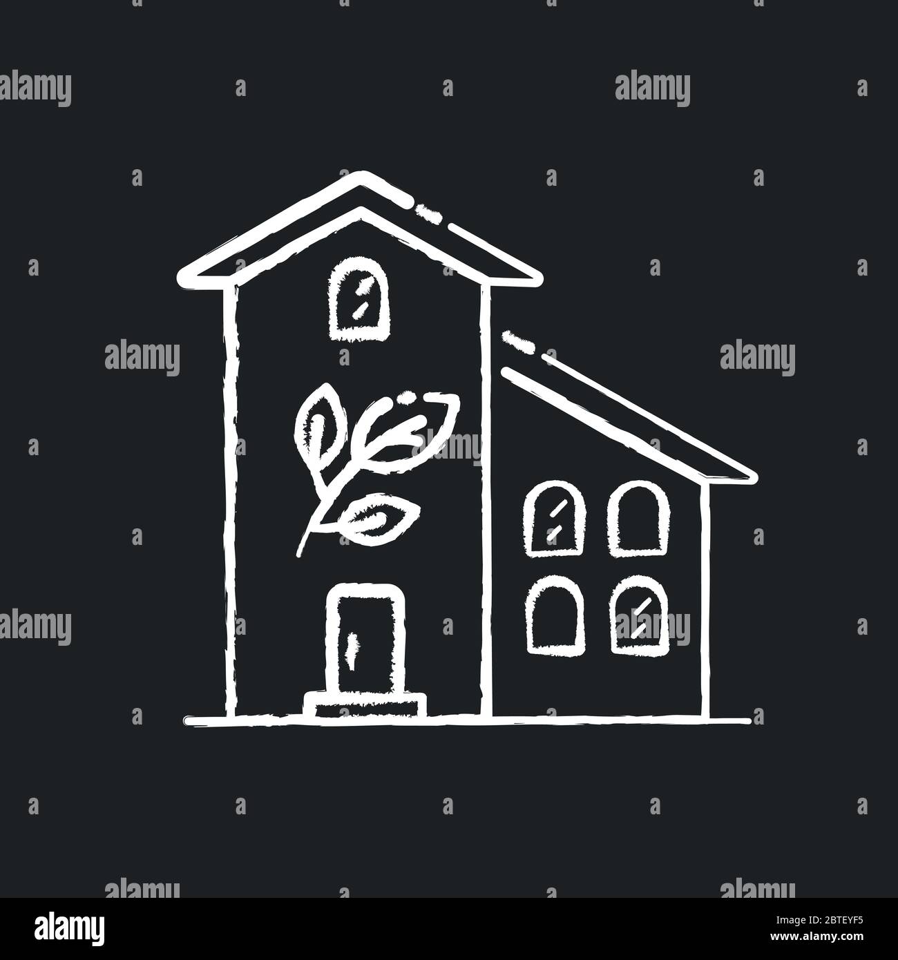 Green building chalk white icon on black background Stock Vector Image ...