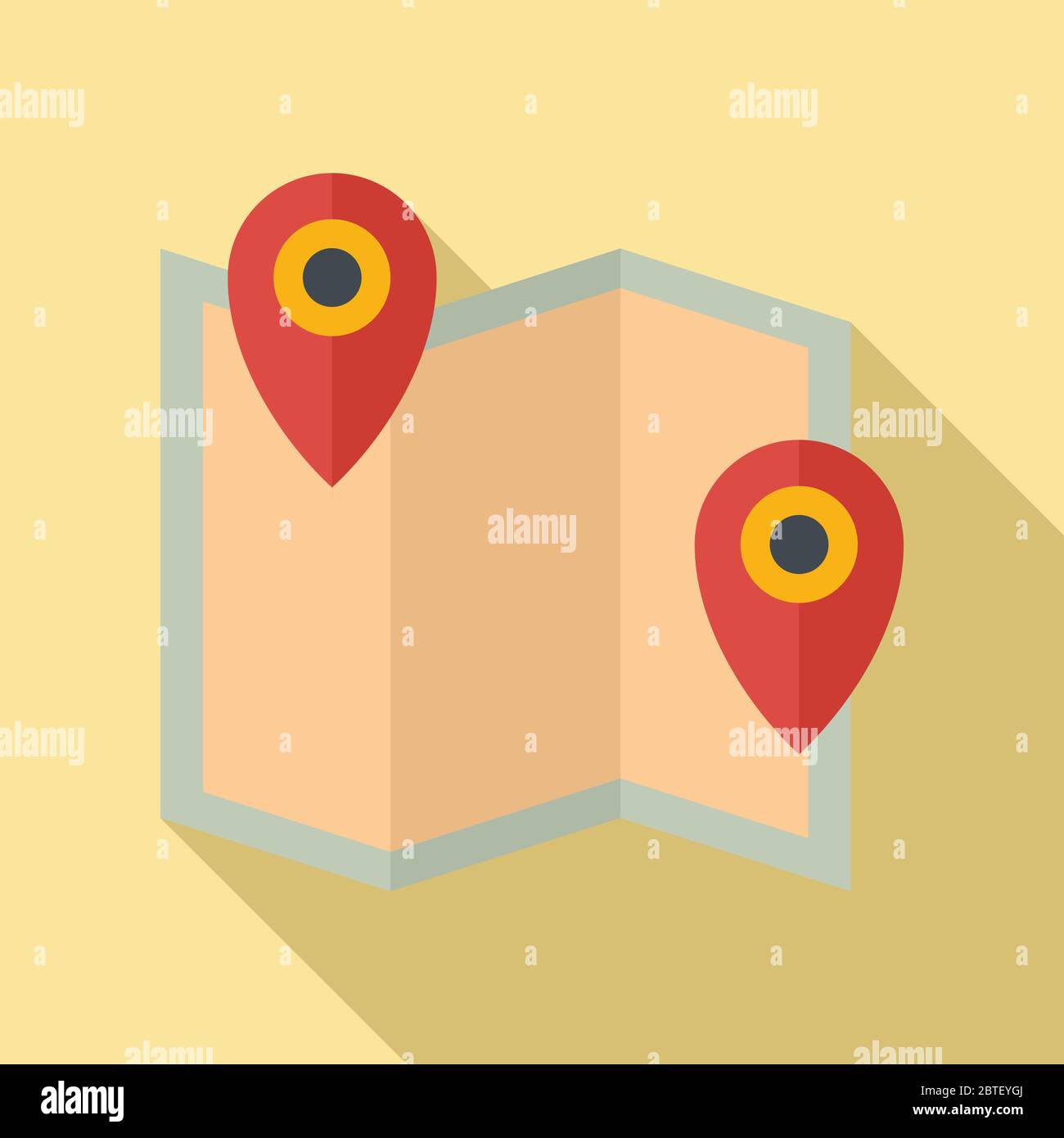 Business location map icon. Flat illustration of business location map ...