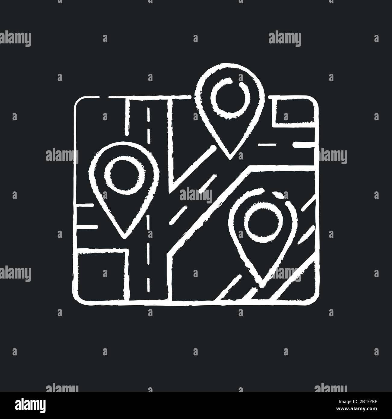 Landmark chalk white icon on black background Stock Vector Image & Art ...