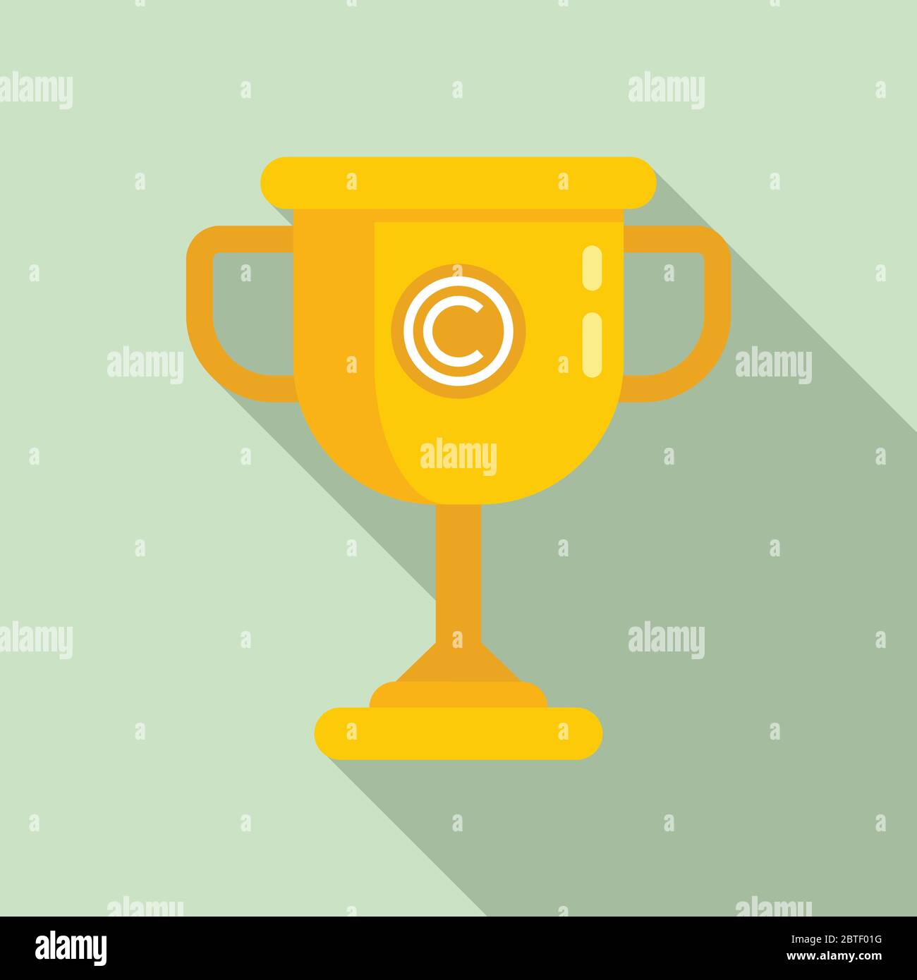 Marketing gold cup icon. Flat illustration of marketing gold cup vector ...