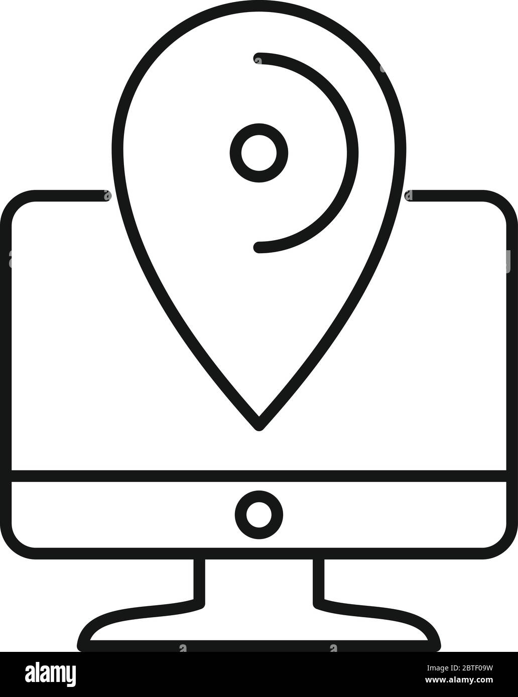 Business computer location icon. Outline business computer location ...