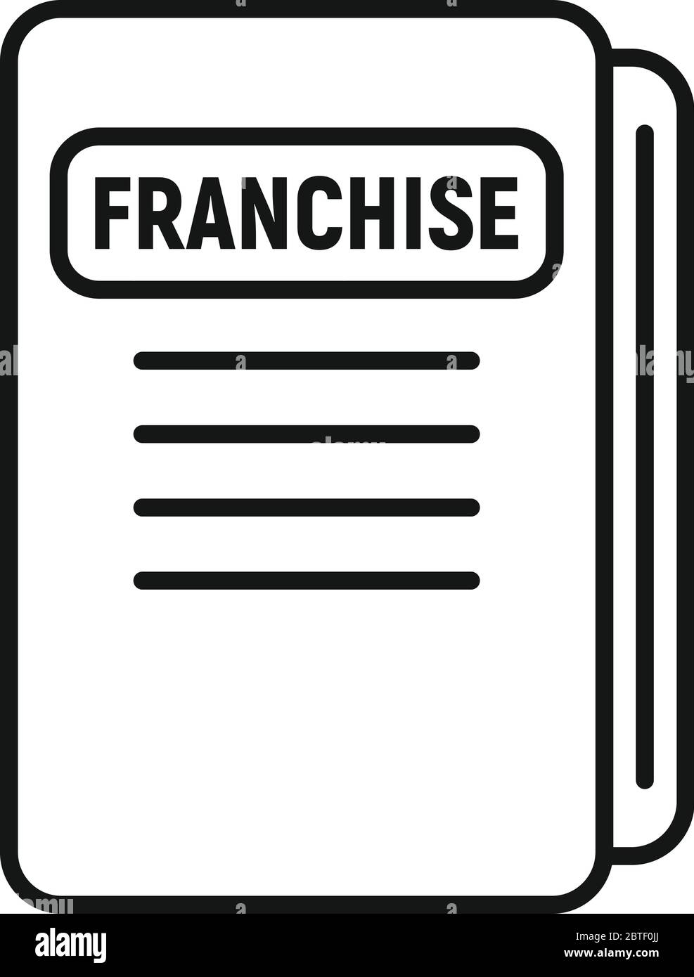 Franchise file folder icon. Outline franchise file folder vector icon ...