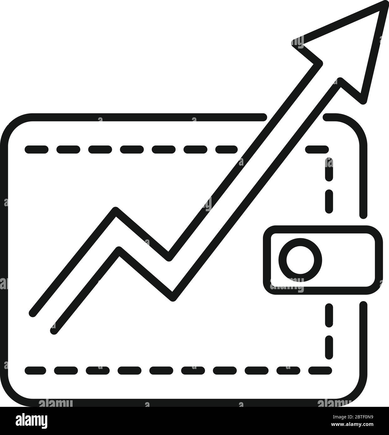 Wallet money graph icon. Outline wallet money graph vector icon for web ...