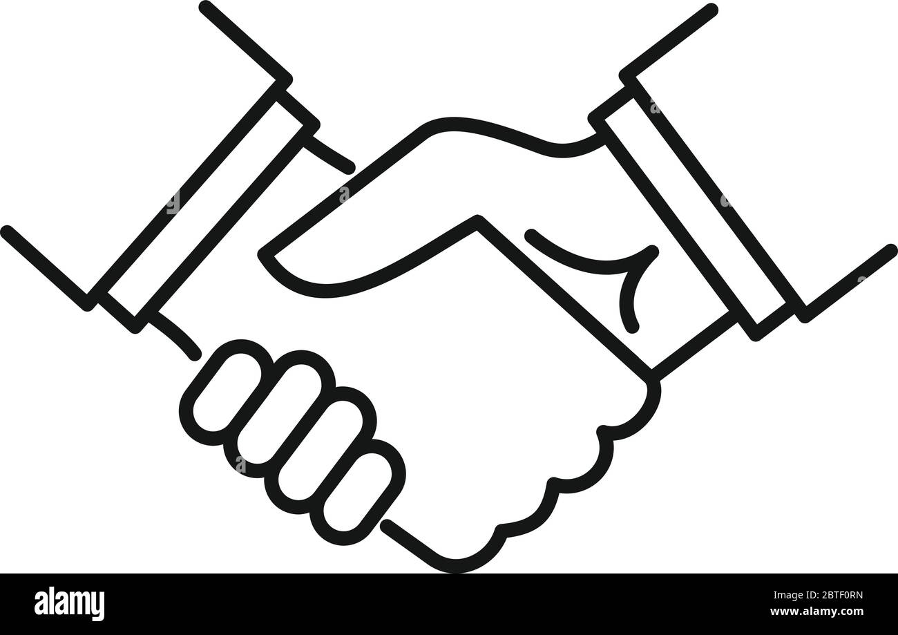 Business handshake icon. Outline business handshake vector icon for web ...