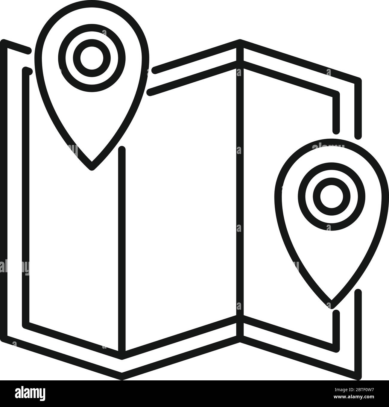 Business location map icon. Outline business location map vector icon ...