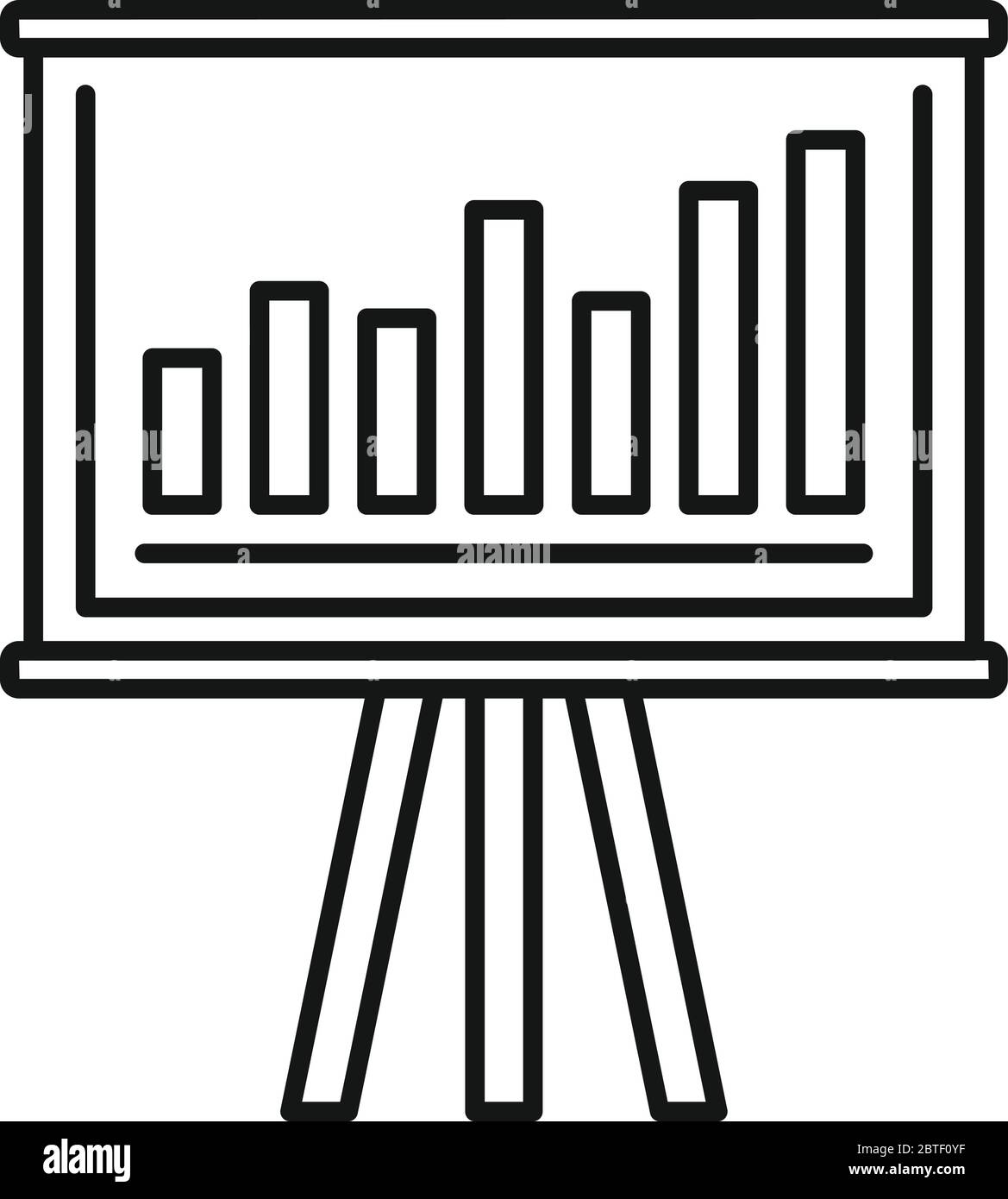 Finance graph chart banner icon. Outline finance graph chart banner ...
