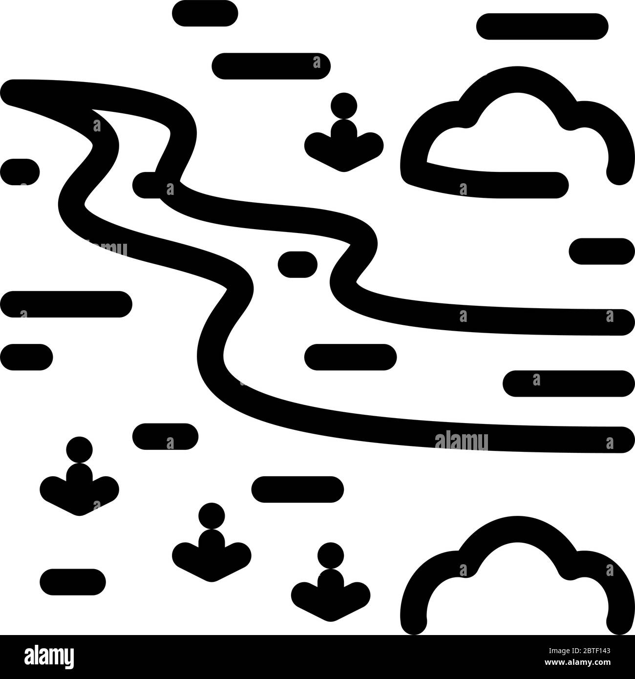 zigzag flowing river icon vector outline illustration Stock Vector ...