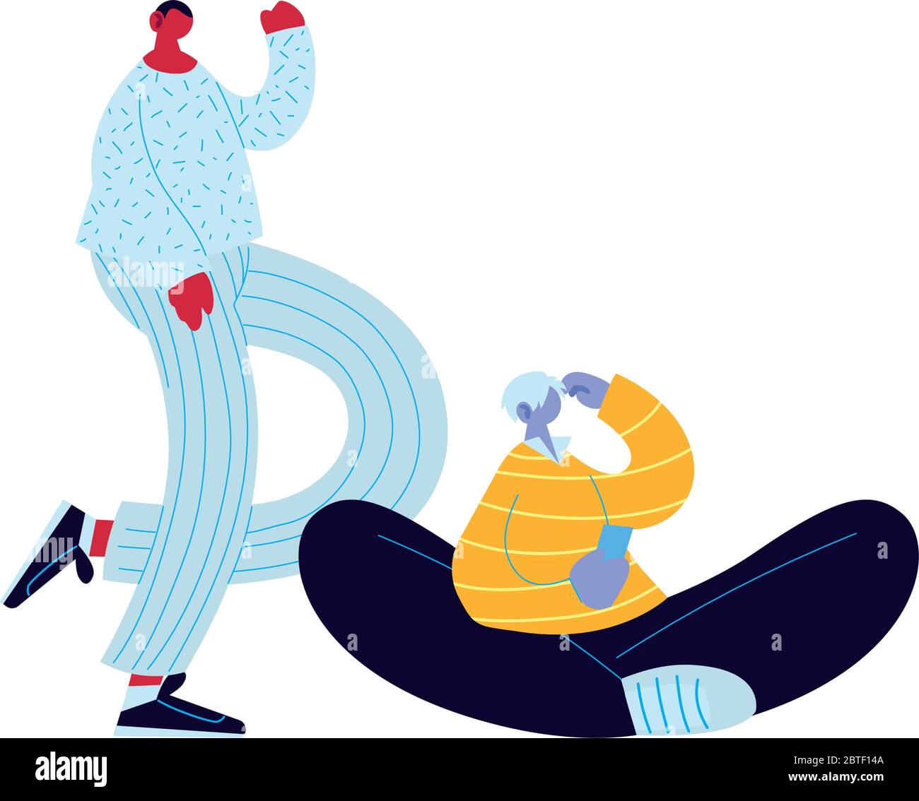 Men cartoons with smartphone chatting design, Message chat and ...