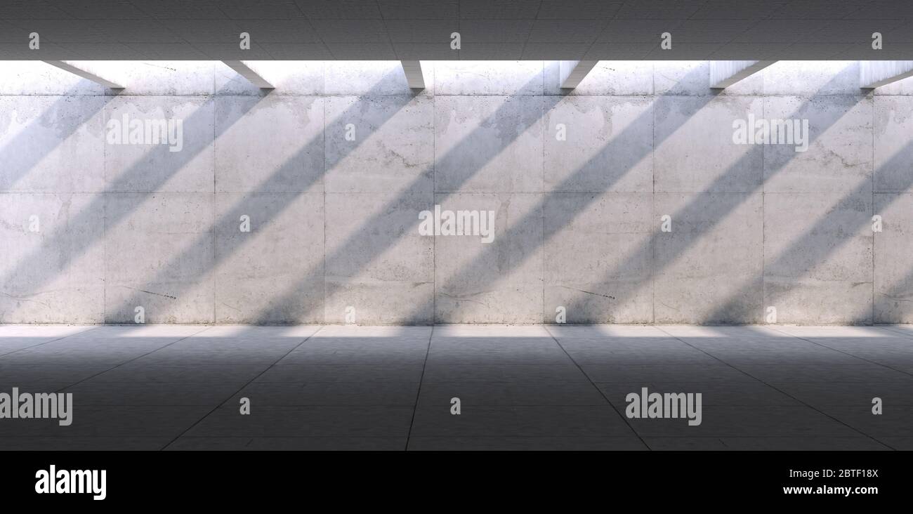 Concrete blank space interior wall. 3d render Stock Photo - Alamy