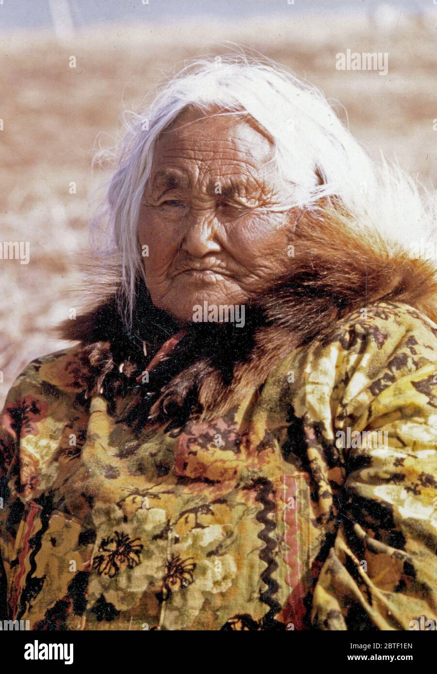 June 1973 - Elderly Eskimo woman from the Kotzebue Sound area Stock ...