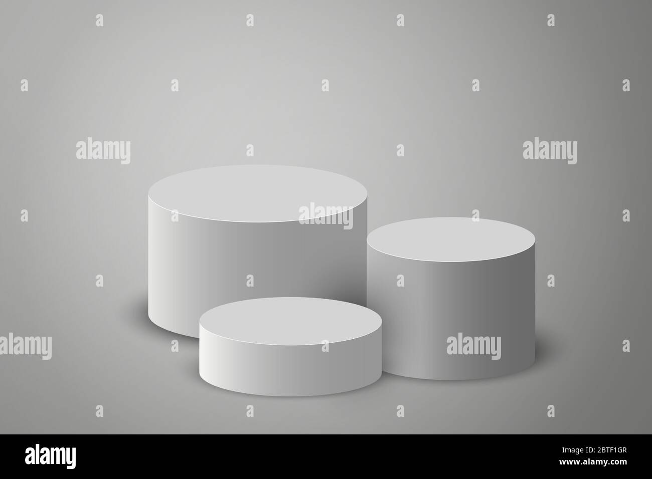 Winner pedestal. Round pillar stand scene. Vector win podium or ...