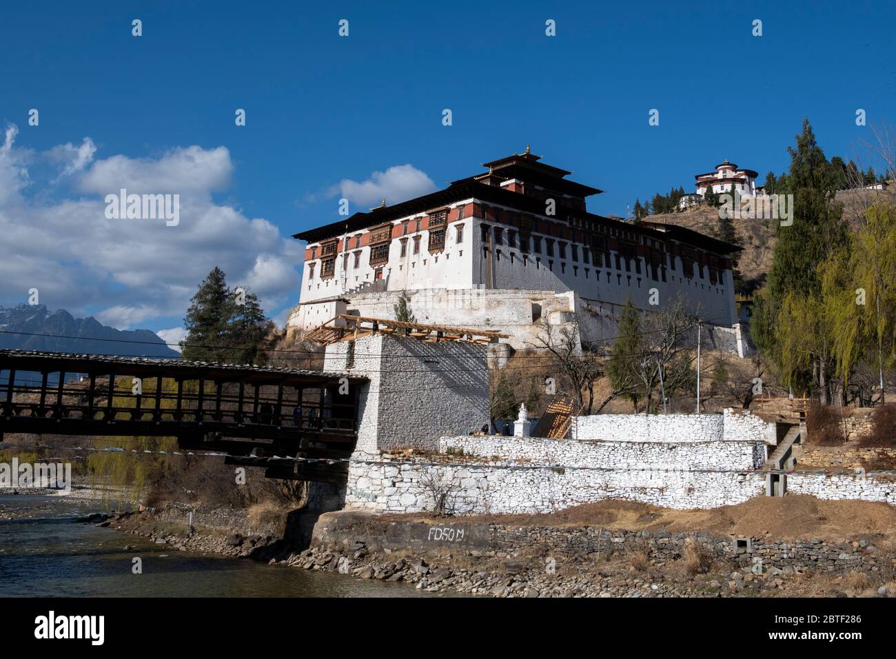 Bhutan, Paro. Rinpung Dzong, Buddhist monastery and fortress. It houses ...