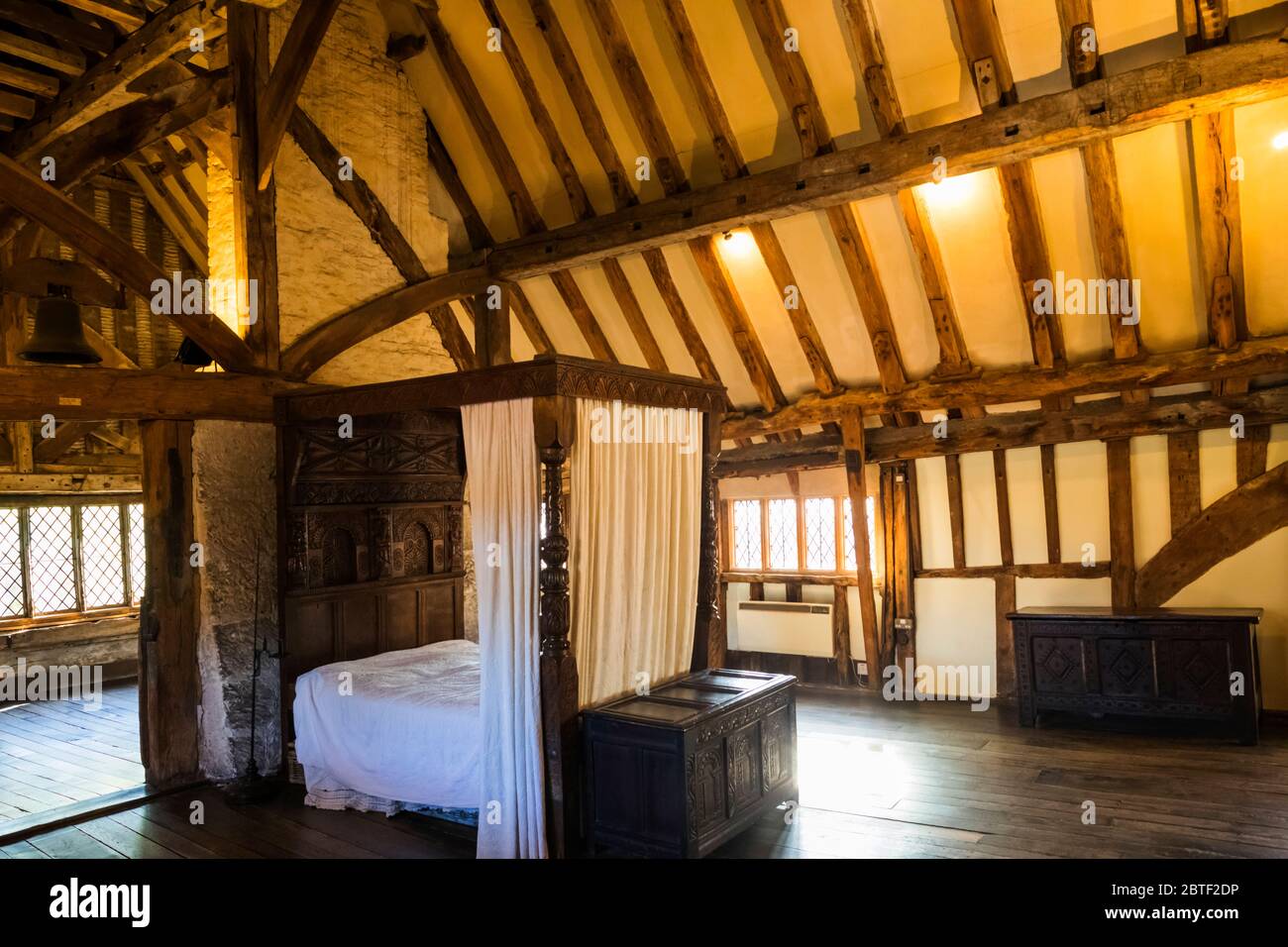 England, East Sussex, Lewes, Anne of Cleves House and Gardens, Interior View of the Bedroom ...