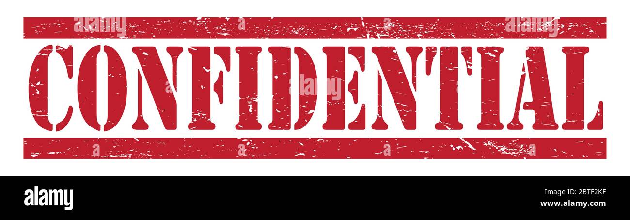 CONFIDENTIAL red grungy rectangle stamp sign Stock Photo - Alamy