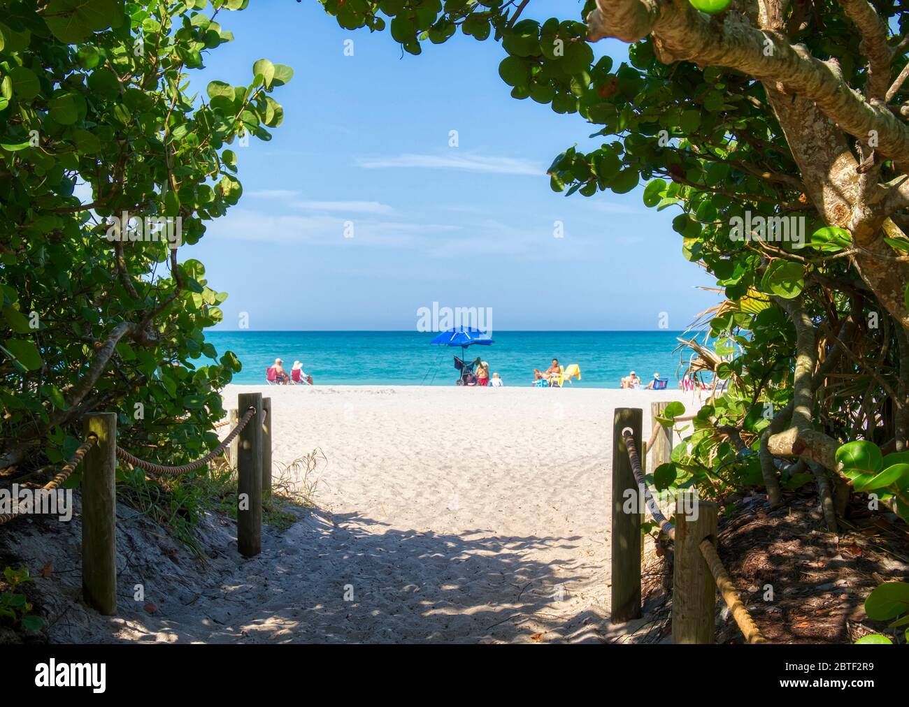 Entrance walkway to Blind Pass Beach on Manasota Key on the Gulf of ...