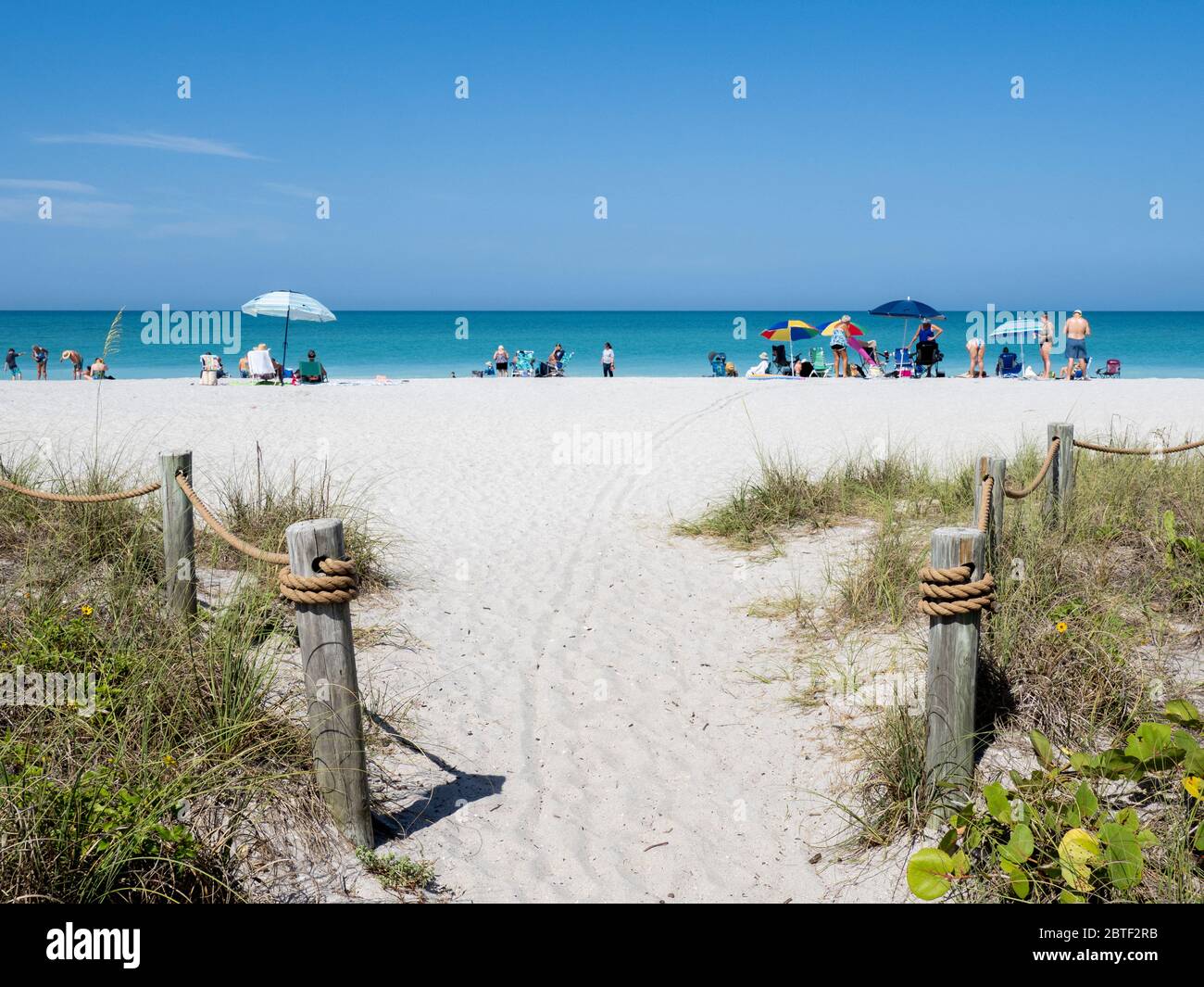 Entrance walkway to Blind Pass Beach on Manasota Key on the Gulf of ...