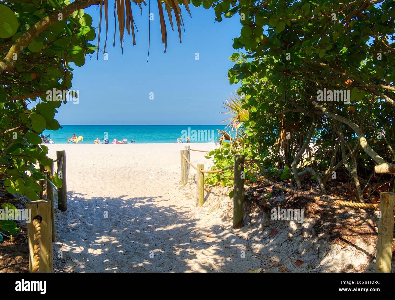 Entrance walkway to Blind Pass Beach on Manasota Key on the Gulf of ...